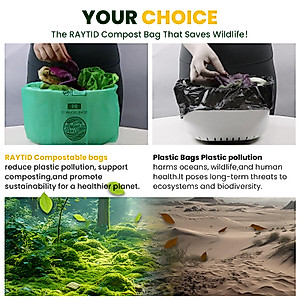 Compost Bags 3 Gallon,100 Count,Compost Food Scrap Waste Bags Fits Countertop Bin,Small Kitchen Food Scrap Waste Bags,Compost bin bags,Certified by BPI,ASTM D6400 and OK compost HOME certified