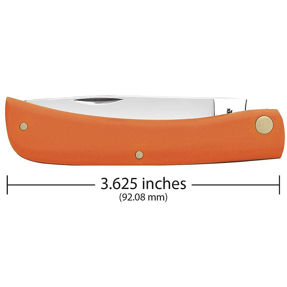 Personalized Case Orange Synthetic Smooth Sod Buster Jr. with Free Text Design Laser Engraving