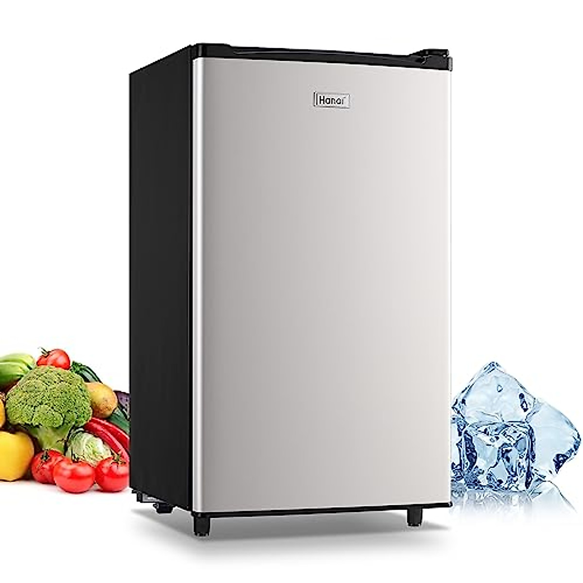 WANAI Mini Refrigerator 3.2 Cu.Ft, Single Door, Adjustable Thermostat, Adjustable Removable Shelves Refrigerator Suitable For Dorm,Office,Living room
