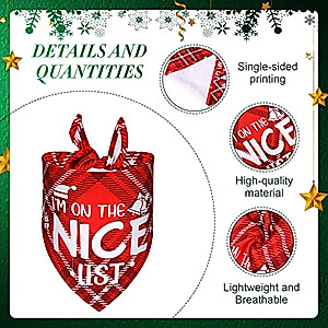 8 Pcs Christmas Dog Bandanas Christmas Classic Buffalo Plaid Pets Scarf Snowflakes Outfit Triangle Dog Drool Bib Dog Costume Accessory for Small Medium Large Dogs Cats Pets (Small)