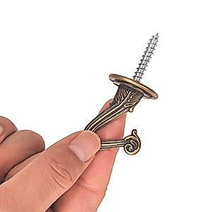 SEISSO 3 Sets Ceiling Hooks - Heavy Duty Metal Swag Hook with Hardware and Toggle Wings for Hanging Plants Ceiling Installation Cavity Wall Fixing Brass