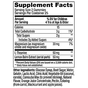 OLLY Kids Chillax, Magnesium Gummies Plus L-Theanine, Lemon Balm, Calm Chews for Kids 4+, Sherbet Flavor - 50 Count