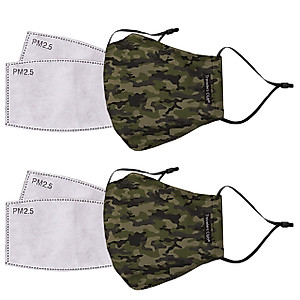 Travelers Club 2 Face Mask Plus 4 Air Filters, Camo, 6 Piece Set