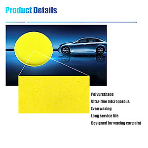 woshilaoDS 24 Pcs Car Foam Wax Applicator Pads, 4" Car Wax Foam Applicator Pads, Round Car Microfiber Detailing Polishing Sponges Applicator Pads Foam Sponges for Car Cleaning Wax Applicator Sponge