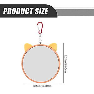 POPETPOP 2Pcs Bird Mirror Parrot Hanging Swing Mirror Toys Bird Interactive Playing Toy for Chicken Cockatiel Parakeets Canaries Budgie Cage Accessories