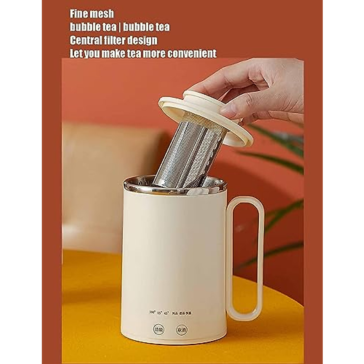 400ML Teapot Health Pot Electric Tea Pot Portable ​Mini Multi Cooker Electric Kettle Household Filter Teakettle Temperature Control Kettle Flower Teapo Fast Boiling Heat Preservation Function A,4