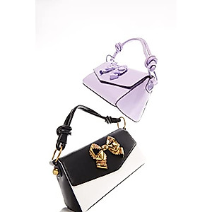 Betsey Johnson Little Bow Chic Shoulder Bag, Black/White