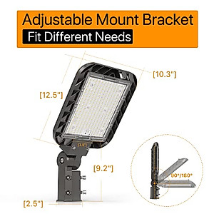 DEMILARE 150W Parking Lot Light Quick Installation Dusk to Dawn Led Shoebox Lights with Slip Fit Mount 100-277V Street Pole Lights 5000K IP65 Waterproof Outdoor Lighting for Stadium, Barn, Road