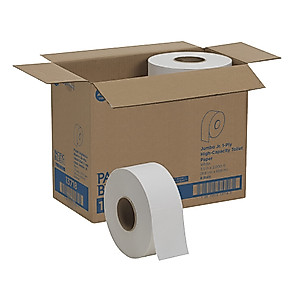 Pacific Blue Basic 1-Ply Jumbo Jr. 9'' Toilet Paper by GP PRO (GEORGIA-PACIFIC), 13718, 2,000 Linear Feet Per Roll, 8 Rolls Per Case