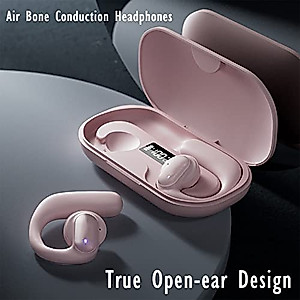 Wireless Bluetooth Bone Conduction Headphones Open Ear Over Ear Earbuds Wrap Around with Ear Hook Bone Conduction Earbuds with Earhooks Running Headphones Sport Earbuds Workout