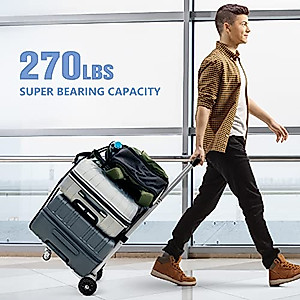 KEDSUM Foldable Aluminum Panel Hand Truck, Portable 270 lbs Lightweight Utility Cart for Travel, Shopping, Office Use