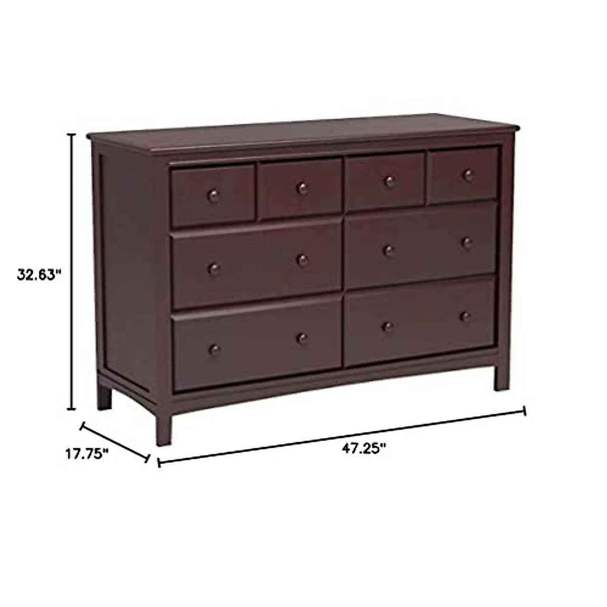 Graco Benton 6 Drawer Double Dresser (Espresso) – Easy New Assembly Process, Universal Design, Durable Steel Hardware and Euro-Glide Drawers with Safety Stops, Coordinates with Any Nursery