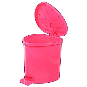 Cute Strawberry Desk Trash Can，Wastebasket Garbage Container Mini Desktop Trash Can, Plastic Strawberry Swing Lid Countertop Trash for Food Organizer for Office, Room, rubbish bin Desk small trash bin ( Pink )