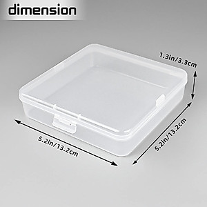 DUOFIRE Small Plastic Box Organizer Box Small Plastic Storage containers Small Plastic case for Storage Beads, Jewelry and Small Items Square(5.2 x 5.2 x 1.3inch) 2 Pack