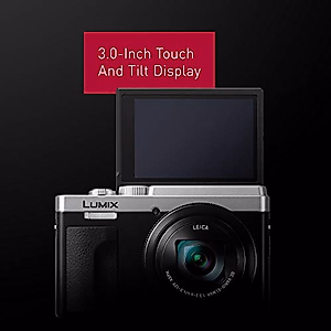 Panasonic LUMIX ZS80 20.3MP Digital Camera, 30x 24-720mm Travel Zoom Lens, 4K Video, Optical Image Stabilizer and 3.0-inch Display – Point & Shoot Camera with Lecia Lens- DC-ZS80S (Silver), Black