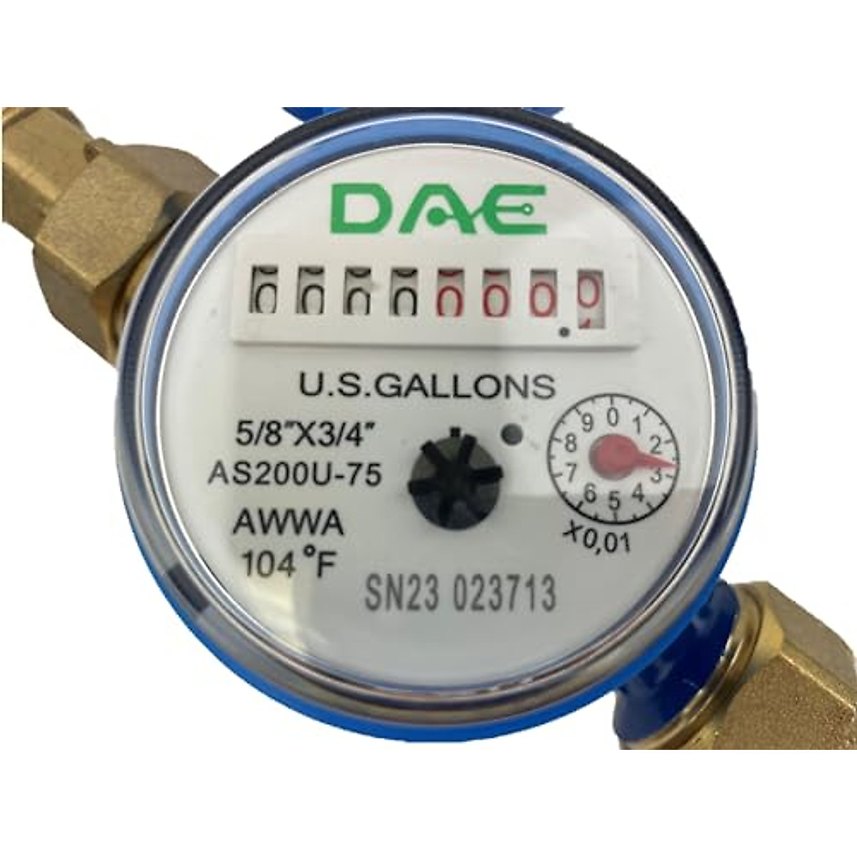 DAE AS200U-75 Water Meter, 3/4" NPT Couplings, Measuring in Gallons
