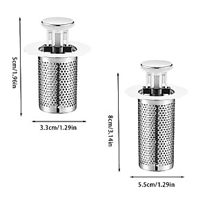 Generic Stainless Steel Floor Drain Filter, 2024 New Bathtub Sink Strainer, up Sink Filter, Rustproof Sink Strainer, Bathroom Sink Strainer for Kitchen,Bathtub and Floor Drain (5 * 3.3cm)