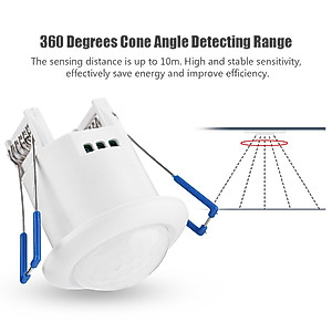 Infrared Sensor Switch, VBESTLIFE 360 Degree PIR Motion Detector Inductive Light Switch with Time Delay and Temperature Compensation Function for Indoor Outdoor