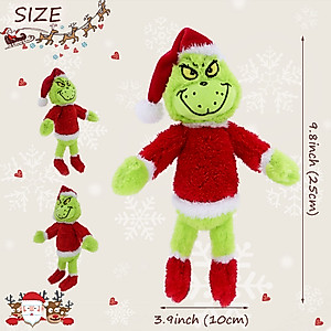 AZATE Christmas Green Monster Plush Toys, Dog Plush, Delightful Gift for Children, Christmas Decorations