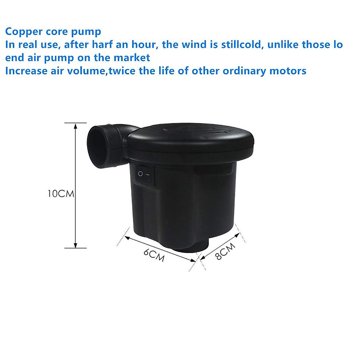 Berocia 6.56ft Electric Air Pump Air Mattress Pump Car Adapter Plug in for Inflatables Balloons Air Bed Pool Toy Raft AC Pump Quick-Fill Inflator Deflator (Both Car Adapter and Home Charger Air Pump)