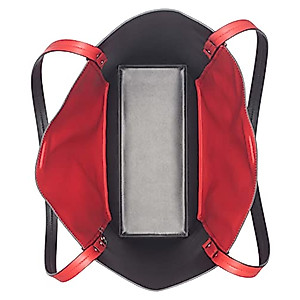 Calvin Klein Quinn North/South Tote, Poppy/Black
