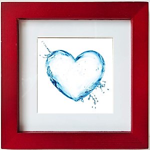 ZXT-parts 6x6 Picture Frames Red wood Without Mat, 4x4 Picture Frame with Mat, Solid Wood, 2 panels (1 glass, 1 plexiglass), The Table, The Wall.