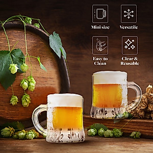 New Paradise Mini Clear Plastic Beer Mug Shot Glasses- 1.75" Tall - (12 Count)