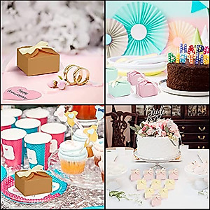 Skycase 12 pcs Gift Boxes, Small Gift Boxes with Ribbon Foldable Personalised Party Favour Boxes, Candy Boxes,Treats Boxes for Holidays, Weddings, Christmas, Birthdays(3.5 * 3.5 * 1.9"),Kraft