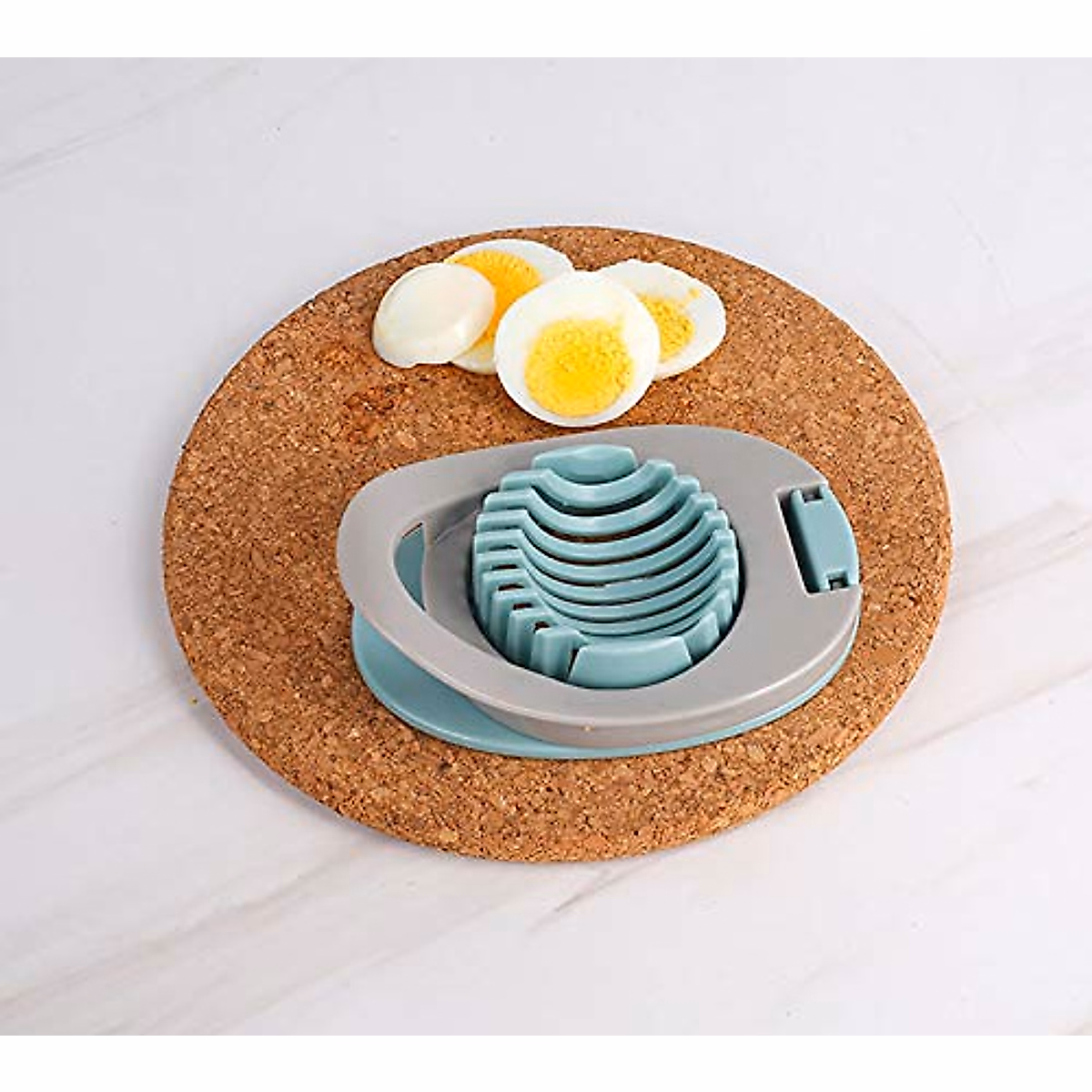Ortarco Egg Slicer for Boiled Eggs Strawberry Cutter with Stainless Steel Wire （Green）