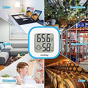 Vaikby Indoor Thermometer 4Pack, Humidity Gauge Meter Digital Hygrometer Room Thermometer for Home, Hight Accurate Temperature and Humidity Monitor for Greenhouse, Reptile, Humidors, Cellar, Office