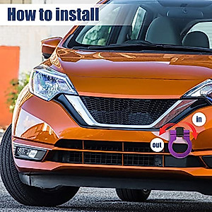 X AUTOHAUX Purple Aluminum Alloy Front Bumper Trailer Ring Eye Towing Tow Hook Screw for Japanese Car