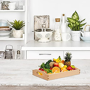 Wooden Breakfast Tray Rustic Vintage Food Serving Trays Nesting Wooden Board with Handles Farmhouse Serving Platters in Bed Lunch Dinner Appetizers Patio Ottoman S Wooden Tea Tray