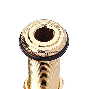 Threaded Cylinder Output Jack Flush Mount Stereo Mono Jack Plug Sockets 1/4 Inch 6.35mm Acoustic Electric Guitar Bass Chrome