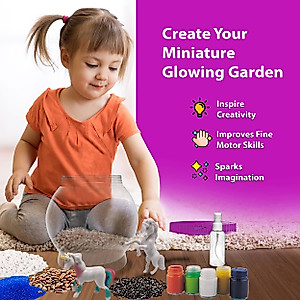 Light-Up Unicorn Terrarium Kit - Birthday Gifts for Kids - STEM Science Kits - Best Toys & Activities Kits Presents - Arts & Crafts Stuff for Little Girls & Boys Age 3 4 5 6 7 8-12 Year Old Girl Gift