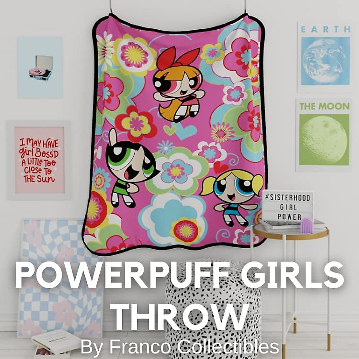 Franco Power Puff Girls Bedding Super Soft Micro Raschel Throw, 46 in x 60 in, (Official Licensed Power Puff Girls Product) Collectibles