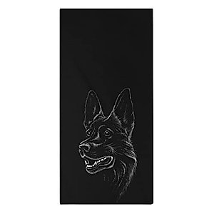Black German Shepherd Washcloth Towel 28.7"x13.8" Face Cloths Superfine Fiber Highly Absorbent Towels Hand Towels
