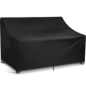 WLEAFJ Patio Sofa Cover Waterproof, Outdoor Loveseat Cover, Heavy Duty Deep Lounge Loveseat Cover, Large Lawn Patio Furniture Covers with Air Vent, 70’’ W x 38’’ D x 31’’ H