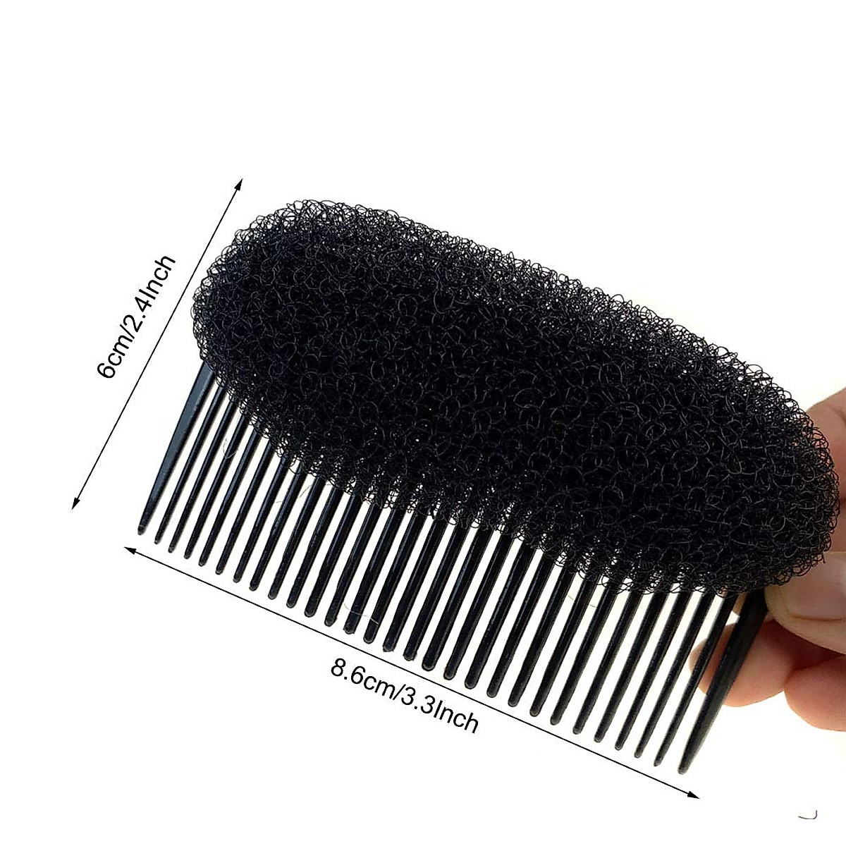 2PCS Hair Clip with Sponge Base Inserts, Bump It Up Pads, Bun Maker, Styling Accessories, Charming Comb Braid Tool (Brown)