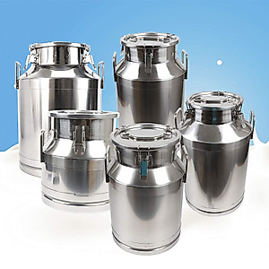 5 Gal Stainless Steel Milk Can 20L, Dairy Pot with Sealed Lid 304 Heavy Duty Bucket GDAE10 Liquid Storage Canister Oil Barrel Pail Jug Wine Tea Beer for Home Bar Kitchen Industry