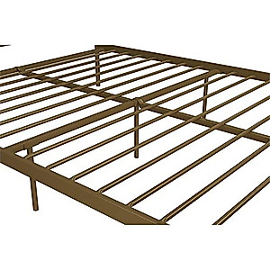 Novogratz Bushwick Metal Bed with Headboard and Footboard | Modern Design | Queen Size - Gold