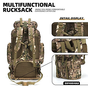 BNMJVJL 100L Camping Hiking Military Tactical Backpack Outdoor Climbing Sport Bags for Camping,Backpacking
