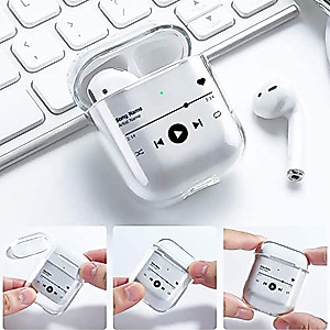 for AirPods 2nd 1st Generation Case Cover Clear Cool Kawaii Music Player Design for Women Men Cute Soft Crystal TPU AirPods Charging Case with Carabiner Full Body Protection Cover for Apple AirPod 2&1