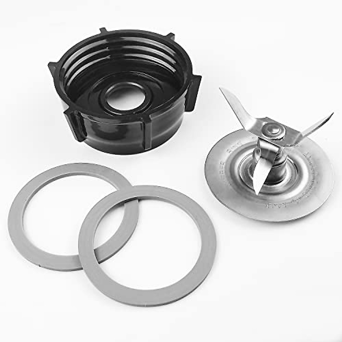 Blender Replacement Parts Compatible with Oster Blender Ice Blades ABS Plastics Base Stainless Steel Ice Blade and 2 Rubber O Ring Seal Gasket, Compatible with Oster Osterizer Blender Accessories