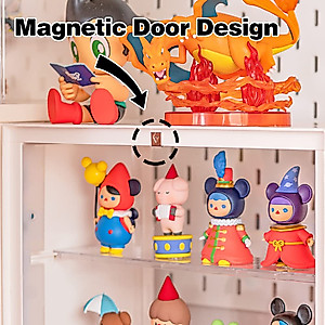 GOTO Clear Assemble Display Box, Doll Display Storage Case, Stackable Show Case for Pop Mart, Garage Kits, Action Figures, Lego, Collectibles, Toys, Cosmetics (1 Box with 2 Partitions)