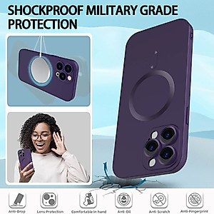 Womdakon Magnetic Case for iPhone 13 Pro Max Phone Case for Women, [Adaptation with Magsafe] Matte Luxury Soft Metallic Luster Design for iPhone 13 Pro Max 6.7'' with Camera Protector-Purple