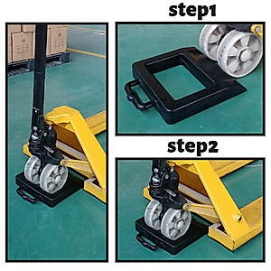 ROBLOCK Rubber Pallet Jack Chock Heavy Duty Wheel Chock, Pallet Jack Stopper for Truck 14.2" Length x 11.2" Width x 2" Height (1 Pack, Black)