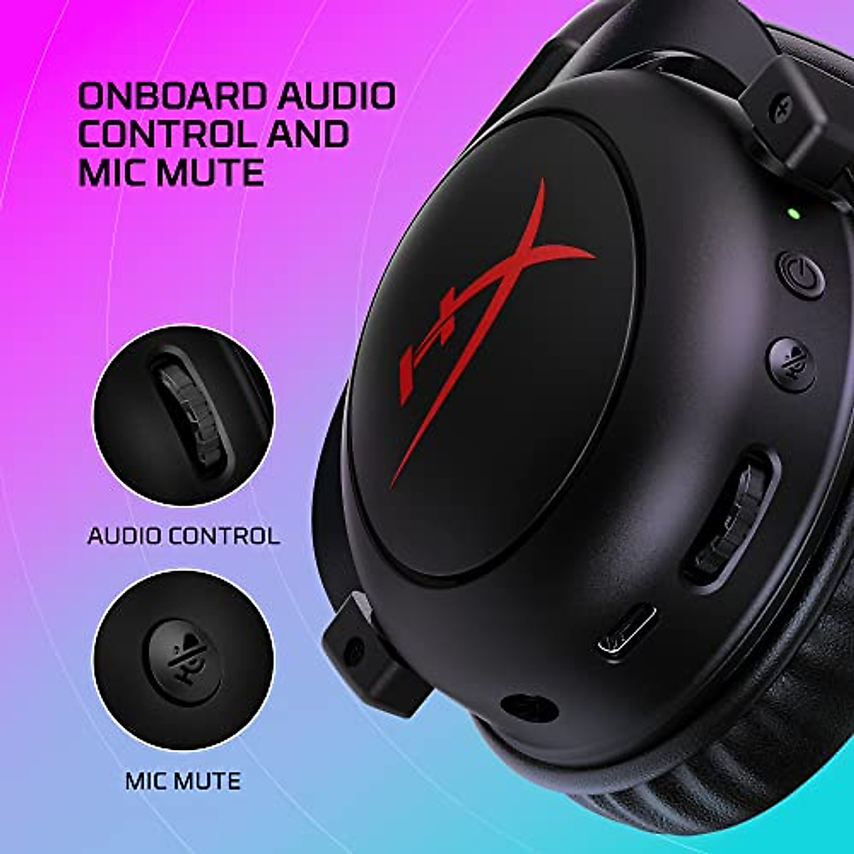 HyperX Cloud II Core Wireless - Gaming Headset for PC, DTS Headphone:X Spatial Audio, Memory Foam Ear Pads, Black
