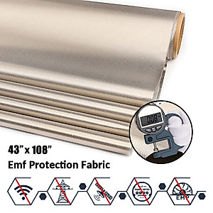 Faraday Fabric-EMI RFID Shielding-Block WiFi/RF Anti-Radiation Military Grade and Radiation Protection Nickel Copper Fabric, RFID Blocking Material 36"x44" inch