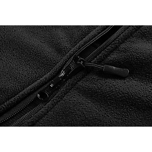 CRYSULLY Men's Fall Winter Coat Safari Jacket Fleece Hiking Travelling Fatigue Outdoors Snow Jacket Coat Black