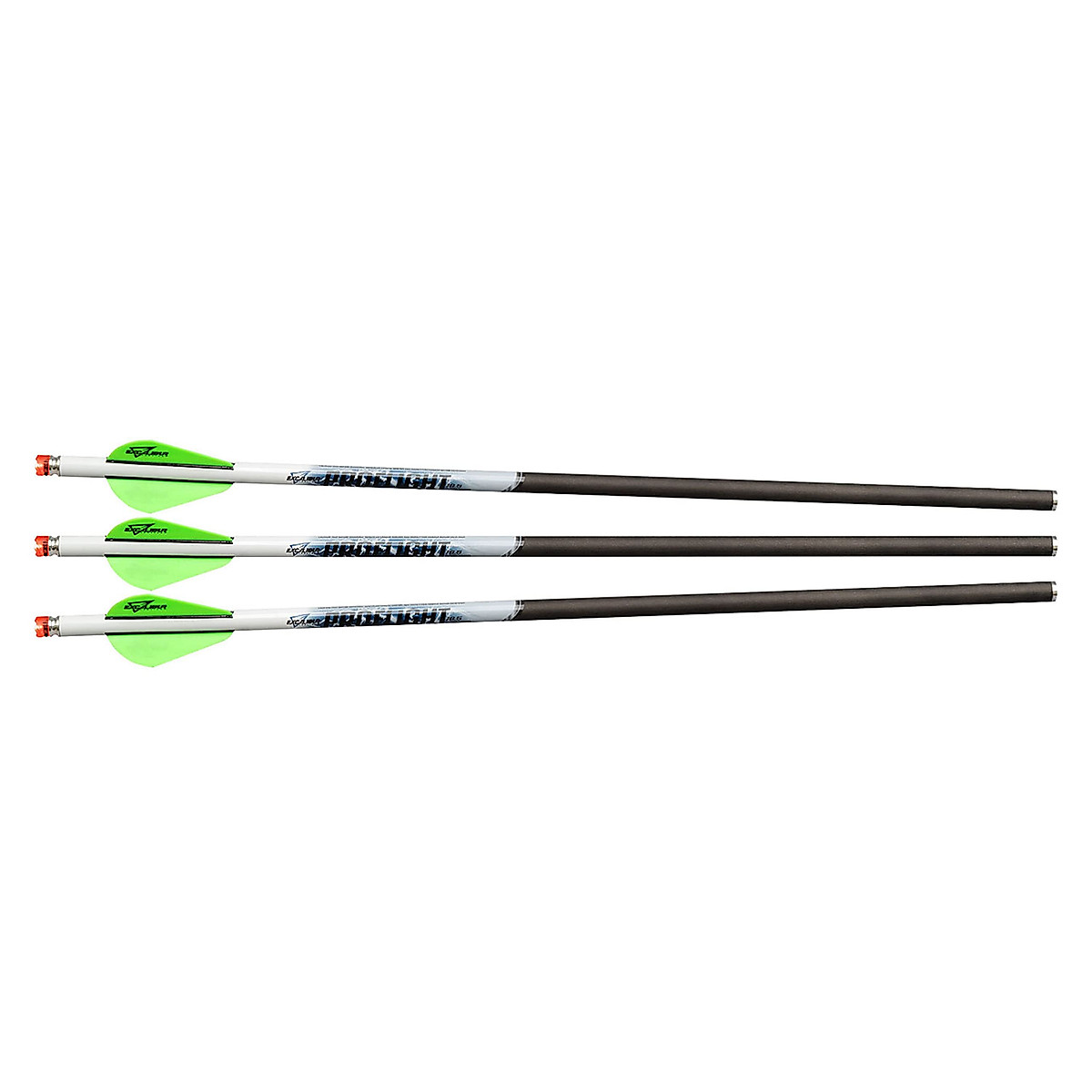 Excalibur ProFlight Illuminated Archery Hunting Durable Accurate Versatile 2" Blazer Vane Crossbow Carbon Arrows with Beacon Nocks - 3 Pack, 16.5"